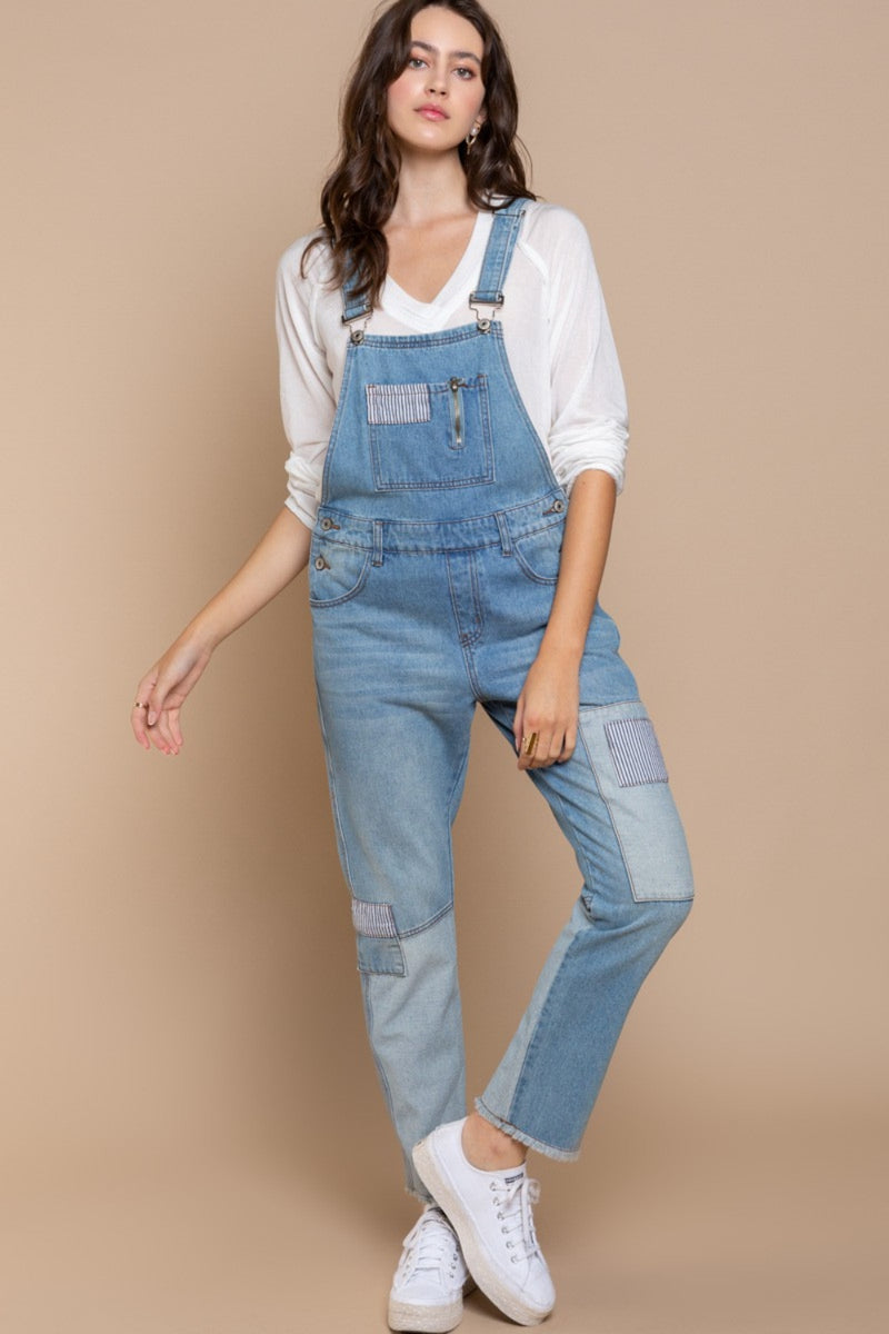 POL Front Chest Zipper Slim Leg Denim Overalls – Mad Hatter Emporium